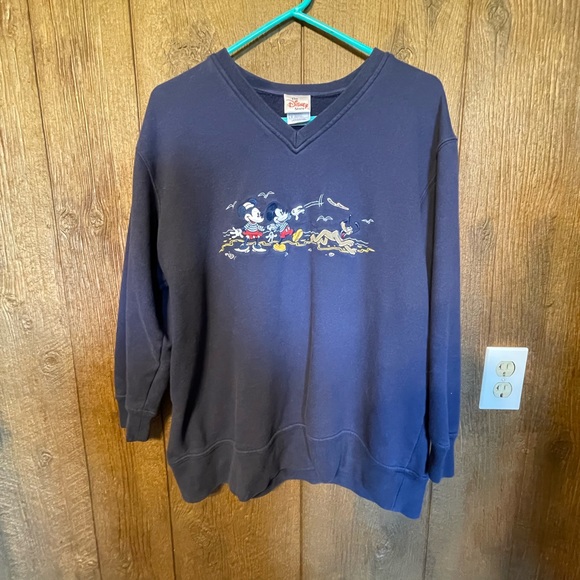Disney | Sweaters | Vintage Disney Womens Navy Vneck Sweater With ...